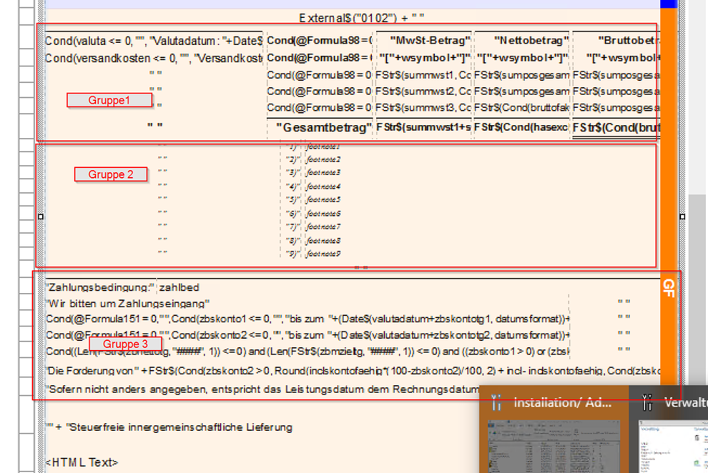 Gruppenfuss anhand Gruppierung Trennen - combit Reporting Forum