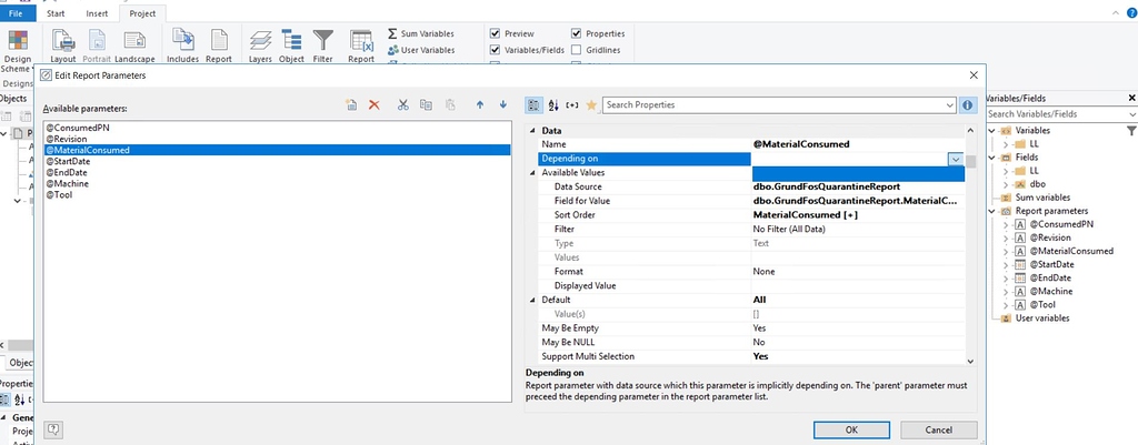 Depending on list is empty for Report Parameters - combit Reporting Forum